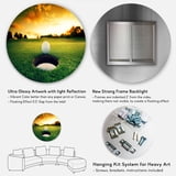 Designart 'Golf Ball Near Hole' Landscape Metal Circle Wall Art ...