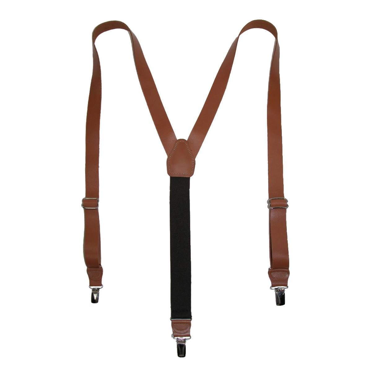 Click here for Ctm Coated Leather Clip-End 1 Inch Suspenders (Men... prices