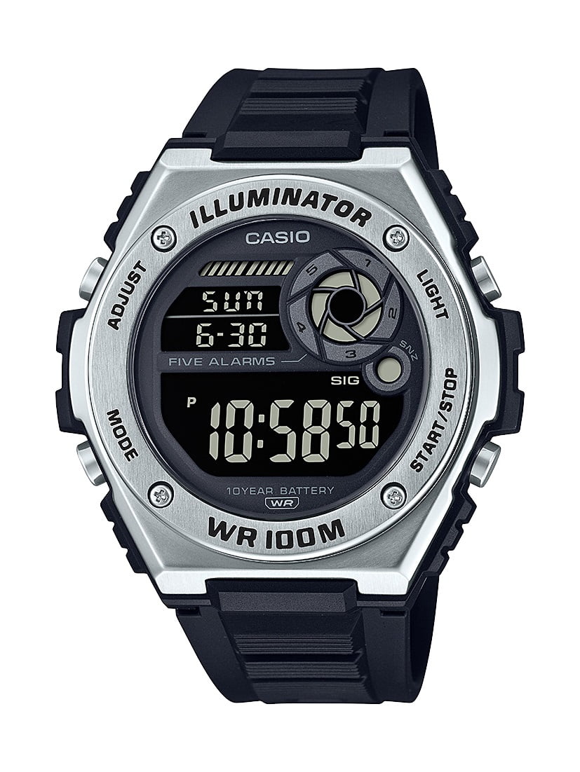 Casio Men's Metal Bezel Negative Display Digital Watch MWD100H-1BV ...