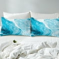 YST Marble Bedding Sets Queen Blue Tie Dye Comforter Cover, Ocean Wave ...