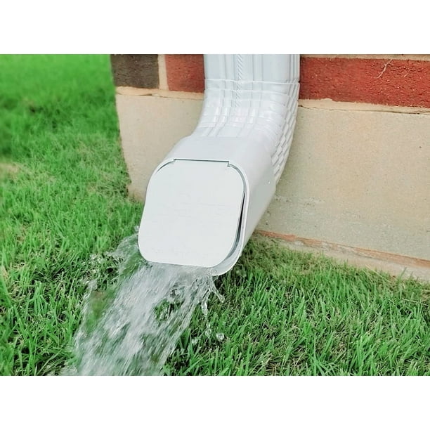 Gutter Gate - Rain Gutter Drain Downspout Extensions - 2"x3" - White ...