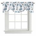 Blue Gray Tie Up Valances Curtain, Eucalyptus Leaves White Background ...