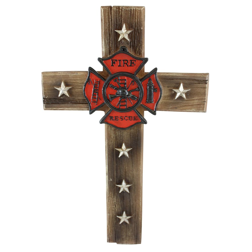 Pine Ridge Firefighter Fire and Rescue Wall Cross Home Decor- Religious ...