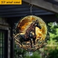 HELLOYOUNG Wind Chime 3D Golden Horse & Leaf Large Outdoor Decor with ...