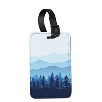 WIRESTER Rectangle PU Leather Luggage Tags for Travel Suitcase Baggage 4.05 x 2.83 inches - Blue ...