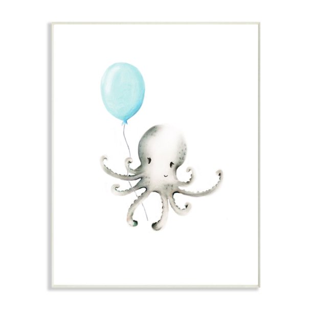 The Kids Room by Stupell Cute Cartoon Baby Octopus Ocean Animal ...
