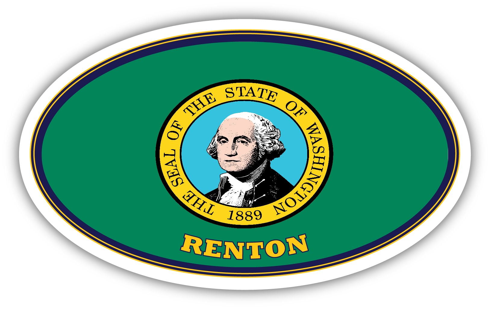Renton City Washington State Flag | WA Flag King County Oval State ...
