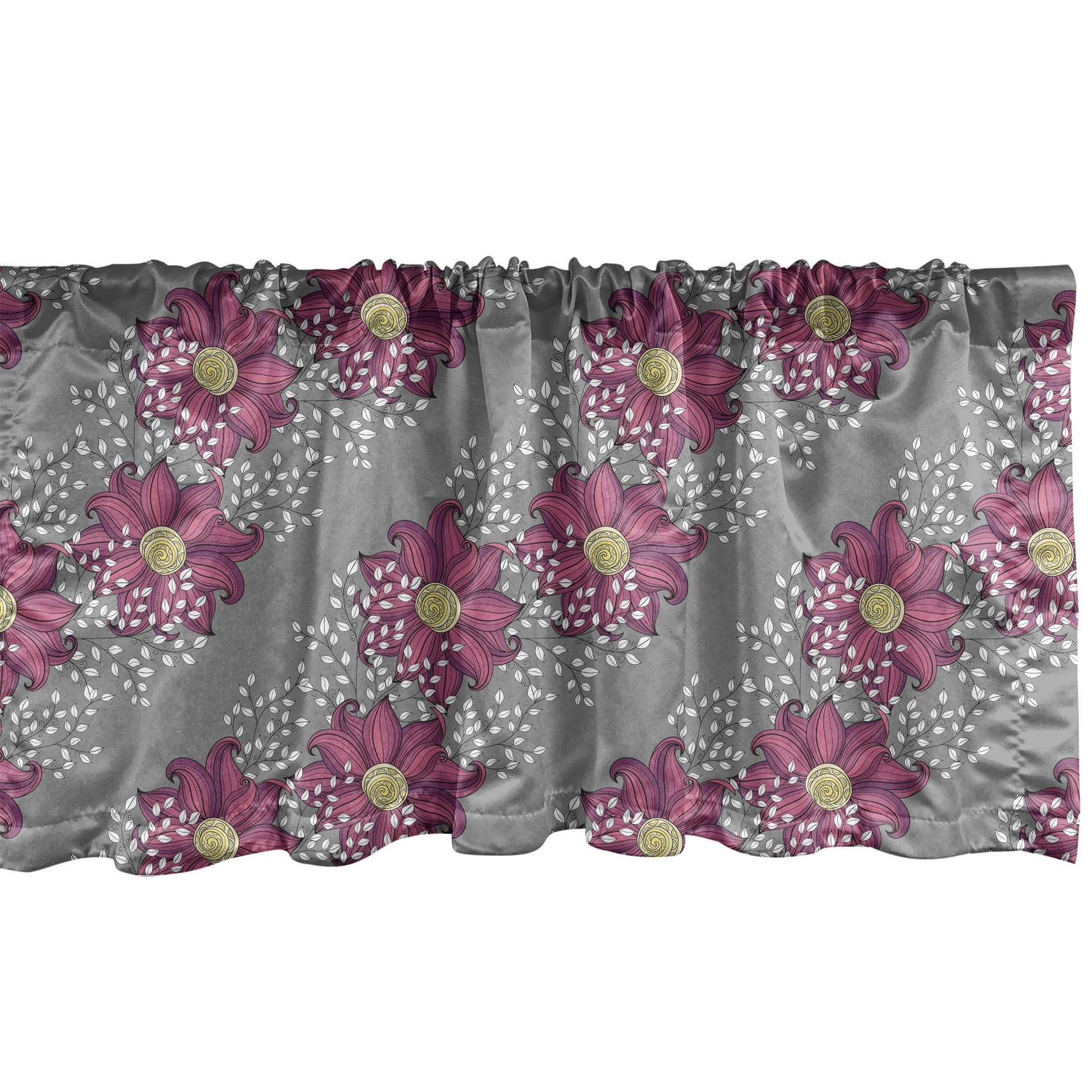Floral Window Valance Pack of 2, Lily Flower Petals Fragrance Season ...