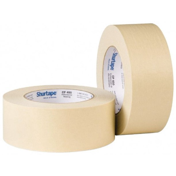 Intertape 2" x 180' Tan Paper Masking Tape Rubber Adhesive, 6.3 mil, 25 ...