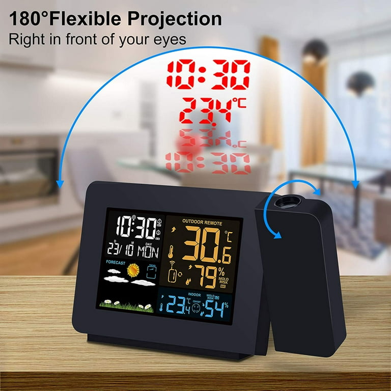 Home Weather Stations Wireless Indoor Outdoor LCD Digital Alarm Clock ...