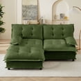MAYEERTY 77 Inch L-Shaped Sectional Sofa with Ottoman, Chenille 2-Seat ...
