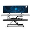 VIVO Black Electric Height Adjustable Corner Desk Riser with Dual ...