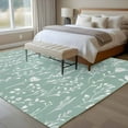 6x9 Area Rugs for Living Room, White Teal Spring Floral Non Slip Area ...