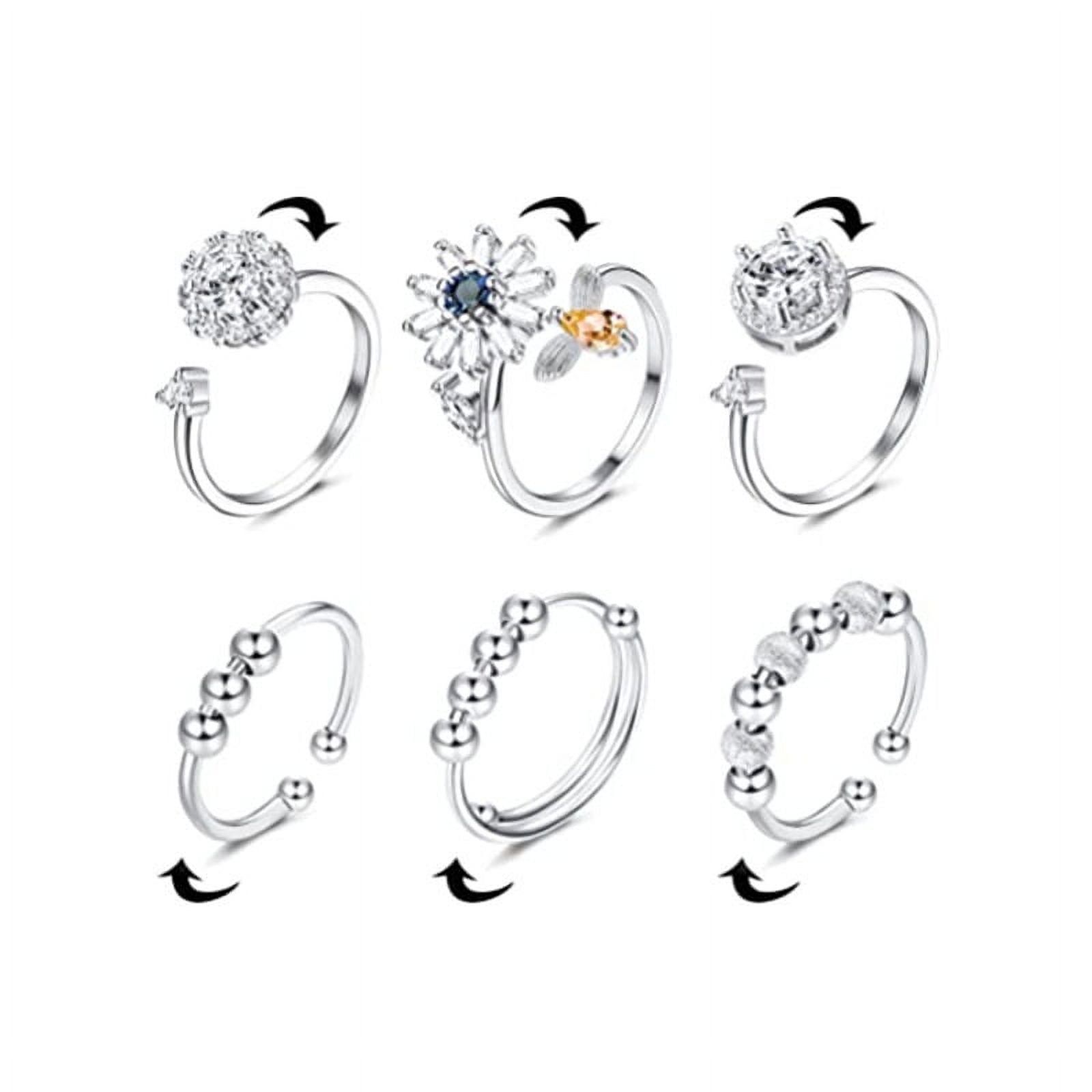 Click here for Graflsoa Creative Spinner Ring Set: 6 Adjustable C... prices