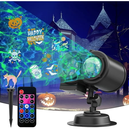 Halloween Light Projector, 20 Slides 10 Colors LED Holiday Projector ...