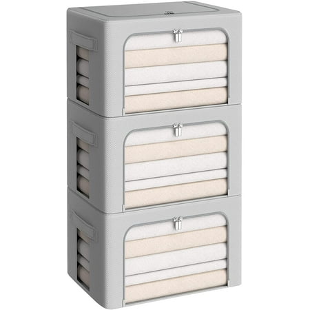 3Pack Frame Storage Box - Clothes Storage Bin Bags Oxford Fabric ...