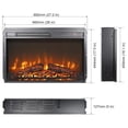 26-Inch Electric Fireplace Insert Heater, Ultra-Thin with Realistic ...