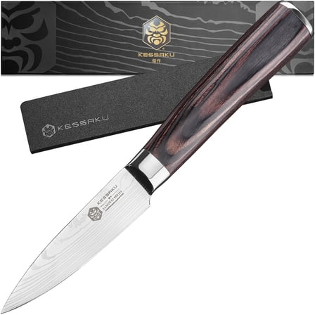 Kessaku 8-Inch Chef & 8-Inch Serrated Bread & 3.5-Inch Paring Knife Set ...