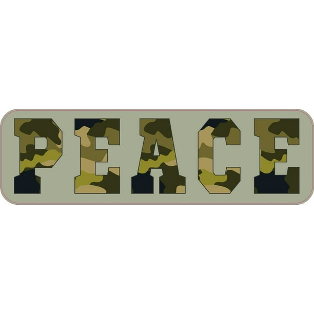 10in x 3in Camouflage Camo Peace Bumper Sticker Vinyl Window Decal ...