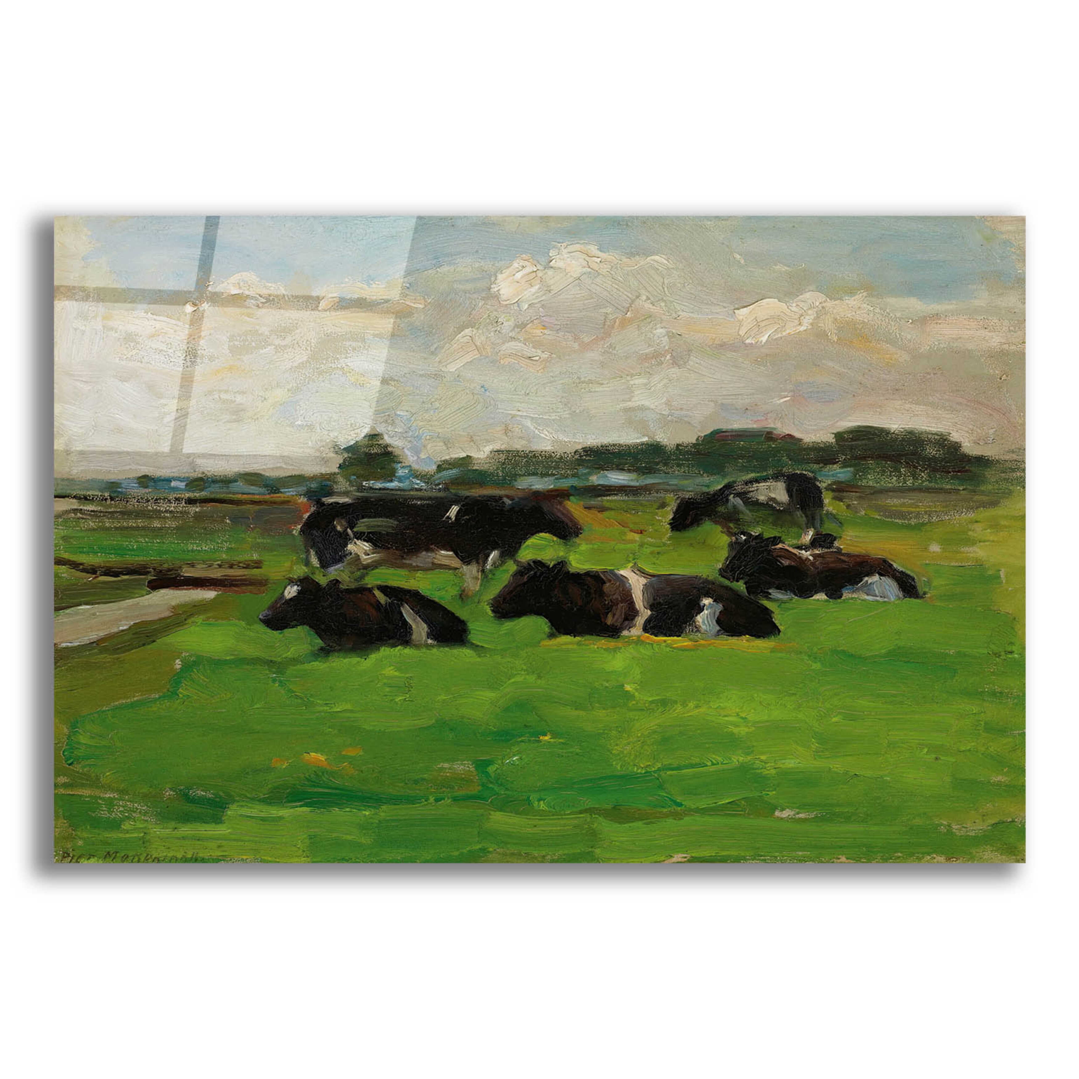Epic Art 'Landscape With Group Of Five Cows, 1901-02' by Piet Mondrian ...