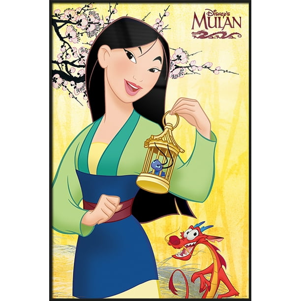 Mulan - Framed Classic Disney Movie Poster (Mulan & Mushu) (Size: 24" X ...