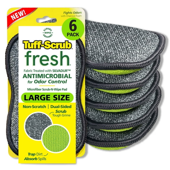 Tuff-Scrub Original Small Microfiber Scrub-N-Wipe Cleaning Sponge Pads ...
