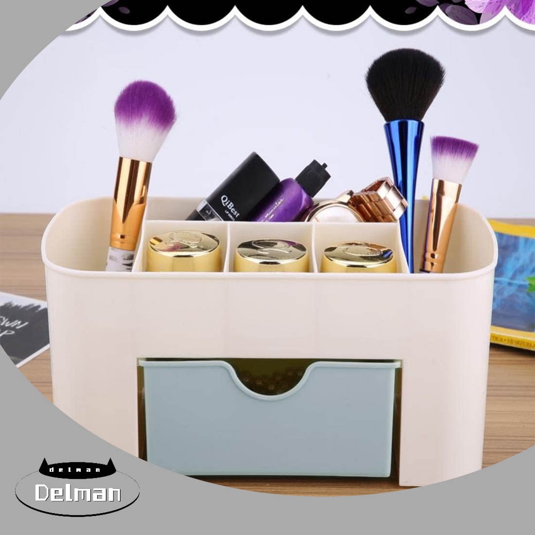 Drawer Type Storage Box PP 6 Sub-Grid Multifunctional Desk Desktop ...