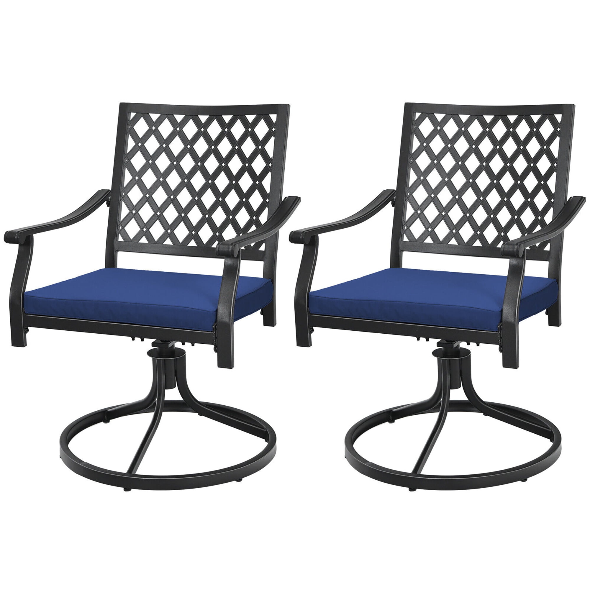 Click here for Gymax 2pcs Patio Swivel Dining Chairs Lattice Rock... prices