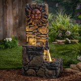 GIL 36.5" H Electric Lighted Sun face Water Fountain - Walmart.com