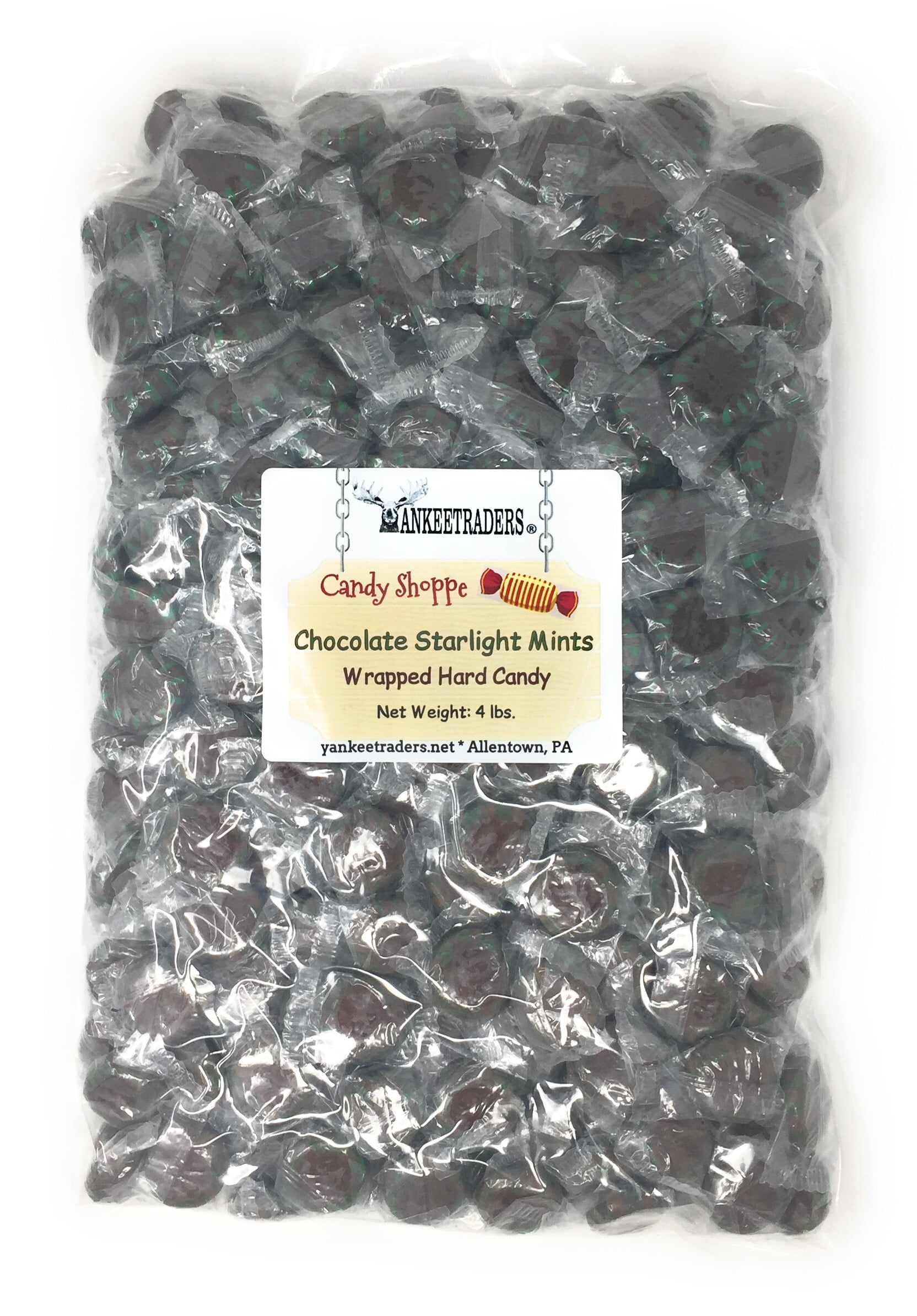 YANKEETRADERS Brand, Chocolate Starlight Mints, Wrapped Candy, 4 lbs ...