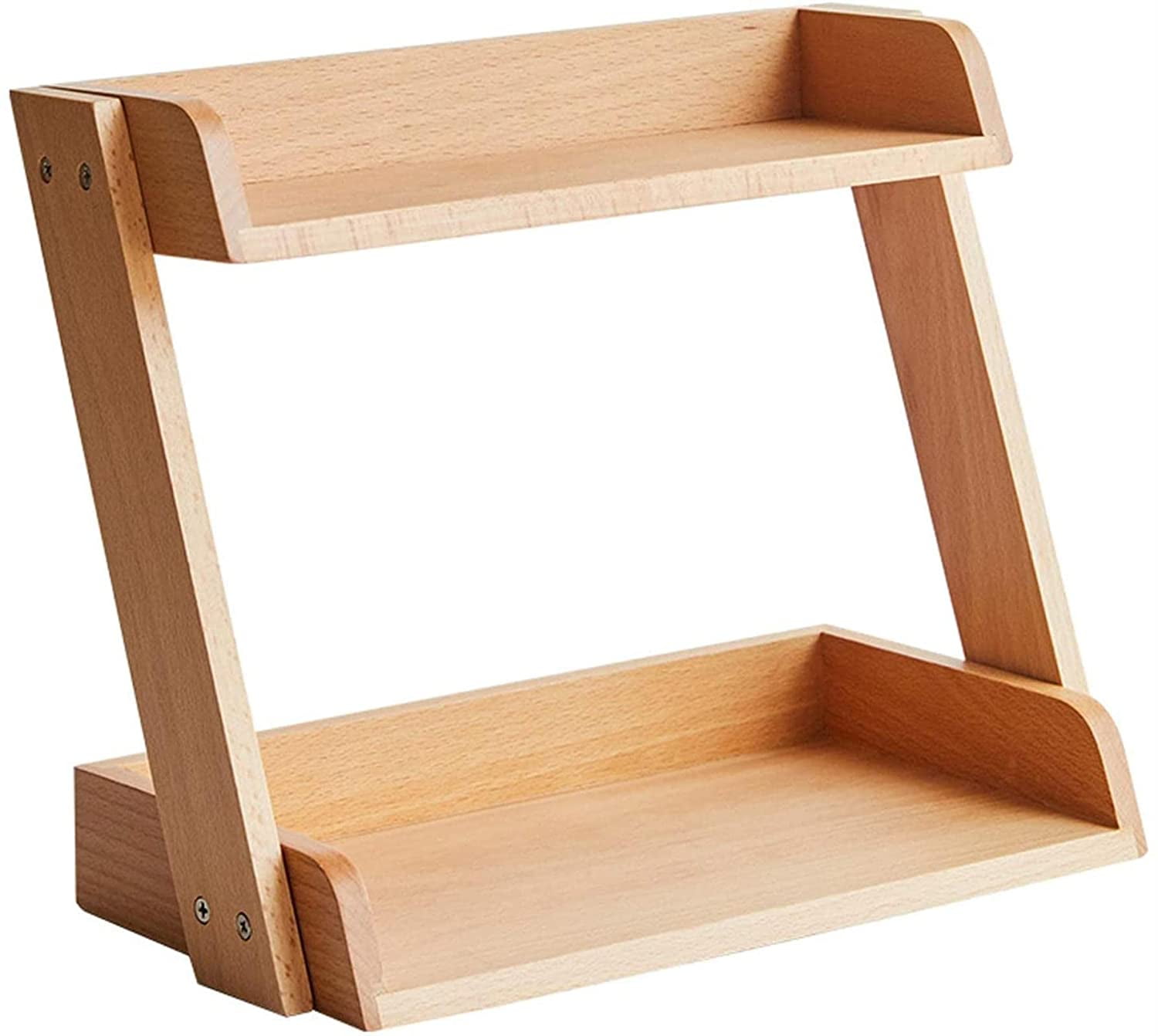 Natural Bamboo Table top Bookshelf Storage Rack, Wooden Corner Table ...