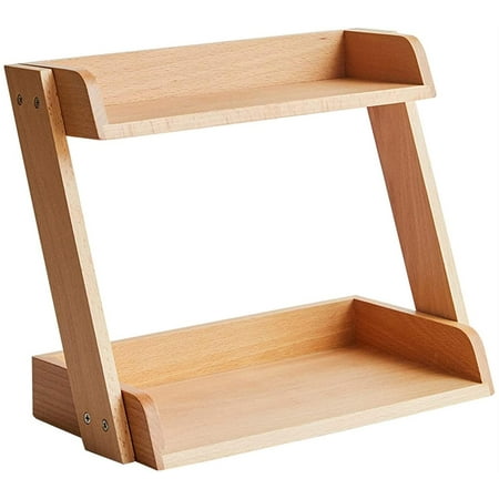 Natural Bamboo Table top Bookshelf Storage Rack, Wooden Corner Table ...