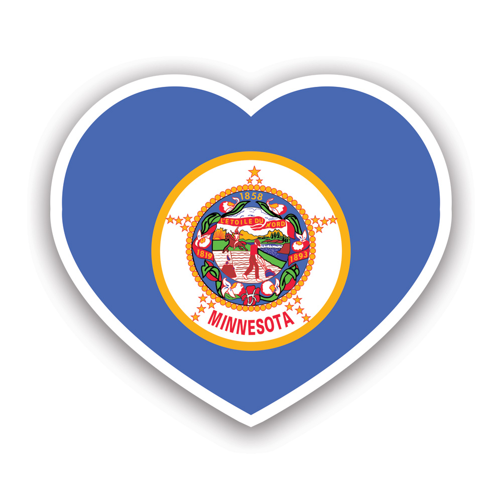 Minnesota Heart Sticker Decal - Self Adhesive Vinyl - Weatherproof ...