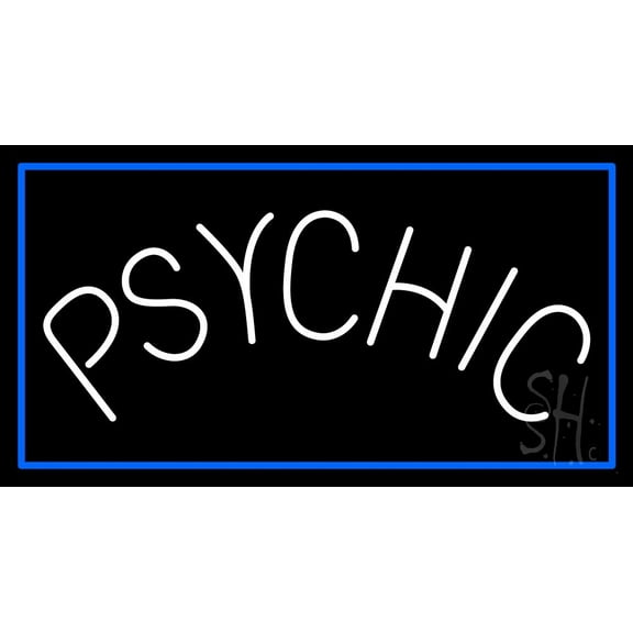 European Psychic Reader With Blue Border LED Neon Sign 15" Tall x 19 ...