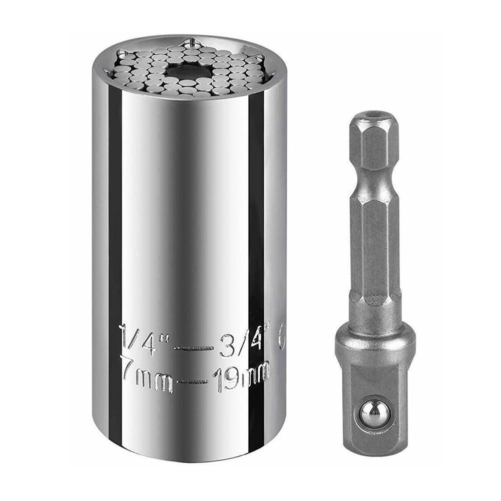 2PC Universal Grip Socket Wrench Tool Adapter Alligator 1/4 3/4 7mm ...