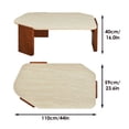 Modern Irregular Travertine Texture Coffee Table – 44" Stone Accent ...