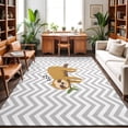Cartoon Animals 3x5ft Non Slip Area Rug Brown Sleeping Lazy Sloths Grey ...