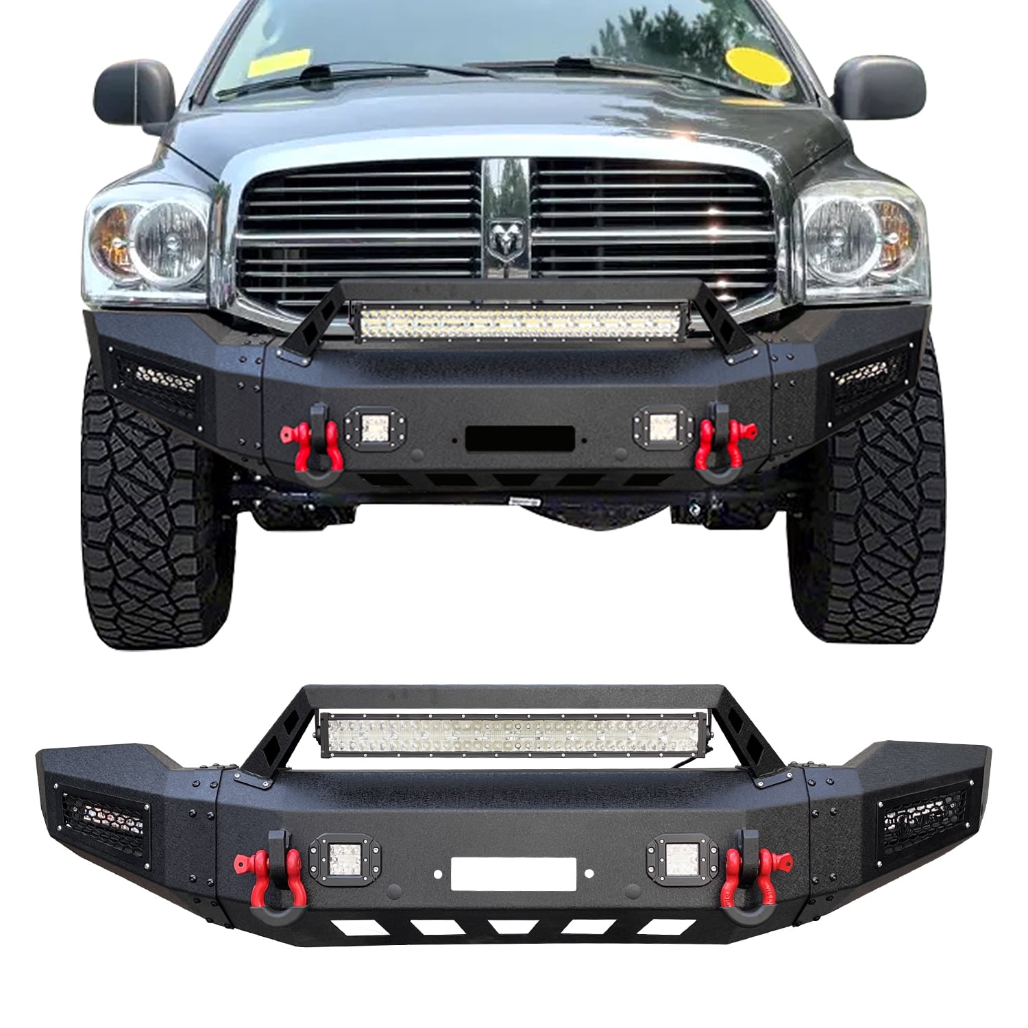 Vijay Steel Texture Front Bumper Fits 2006-2008 Dodge Ram 1500 w/Winch ...