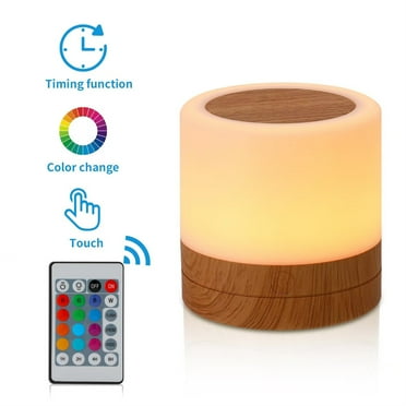 AUKEY Table Lamp, Touch Sensor Bedside Lamp with Color Changing RGB ...