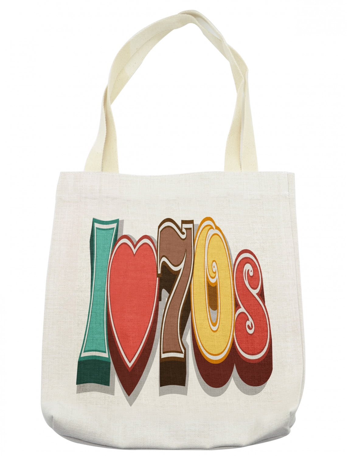 70s Party Tote Bag, I Love Seventies Theme Pastel Colored Dreamlike ...