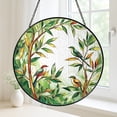 Colorful Tropical Birds Stained Glass Suncatcher Window Hanging Decor ...