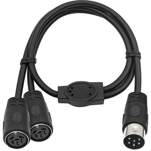 DIN 6 PIN Extension Cable, 6 PIN DIN Male to Dual 2 Female Y Splitter ...