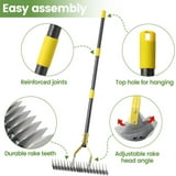 LCOKEIY Thatch Rake 15" Double-Sided Tines with 72" Metal Handle, Heavy ...