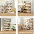 4-Tier Wooden Open Bookcase - Modern Display Bookshelf with Top Edge ...