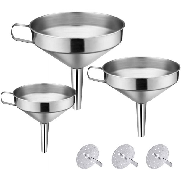 Juego de embudos de colador de cocina con embudo de acero inoxidable ...