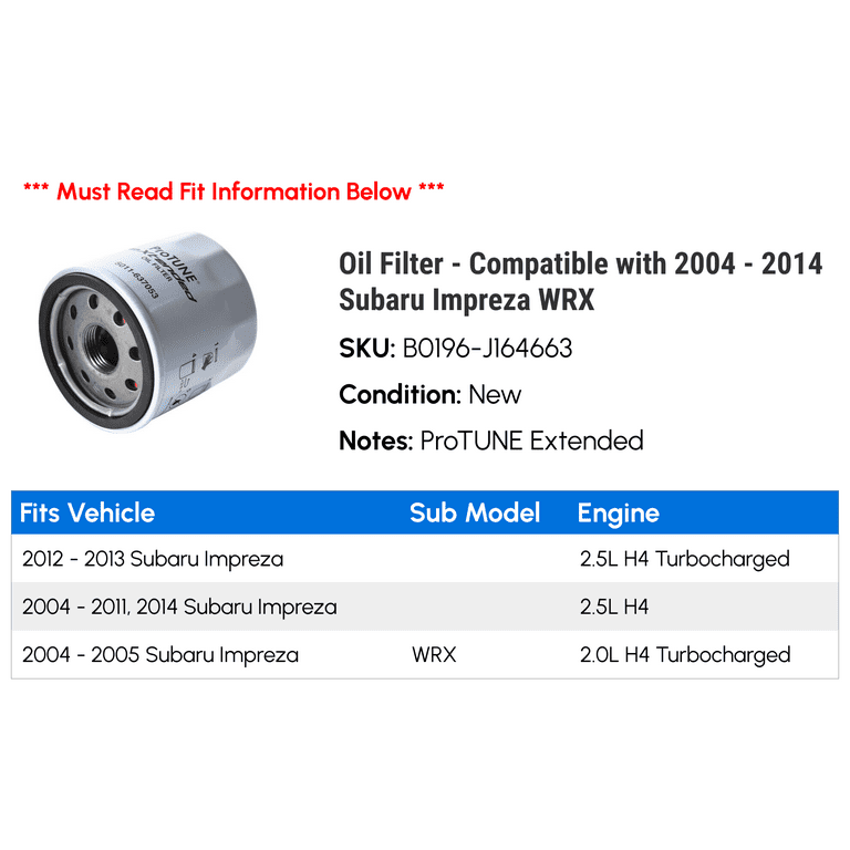 2010 subaru impreza oil filter store