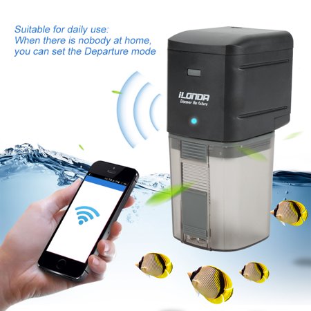 Garosa WiFi Wireless Remote Intelligent Control Fish Tank Feeding Machine Aquarium Feeder ...