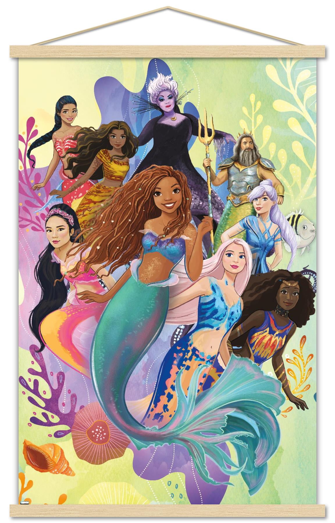 Disney Little Mermaid - Group Wall Poster with Magnetic Frame, 22.375 ...