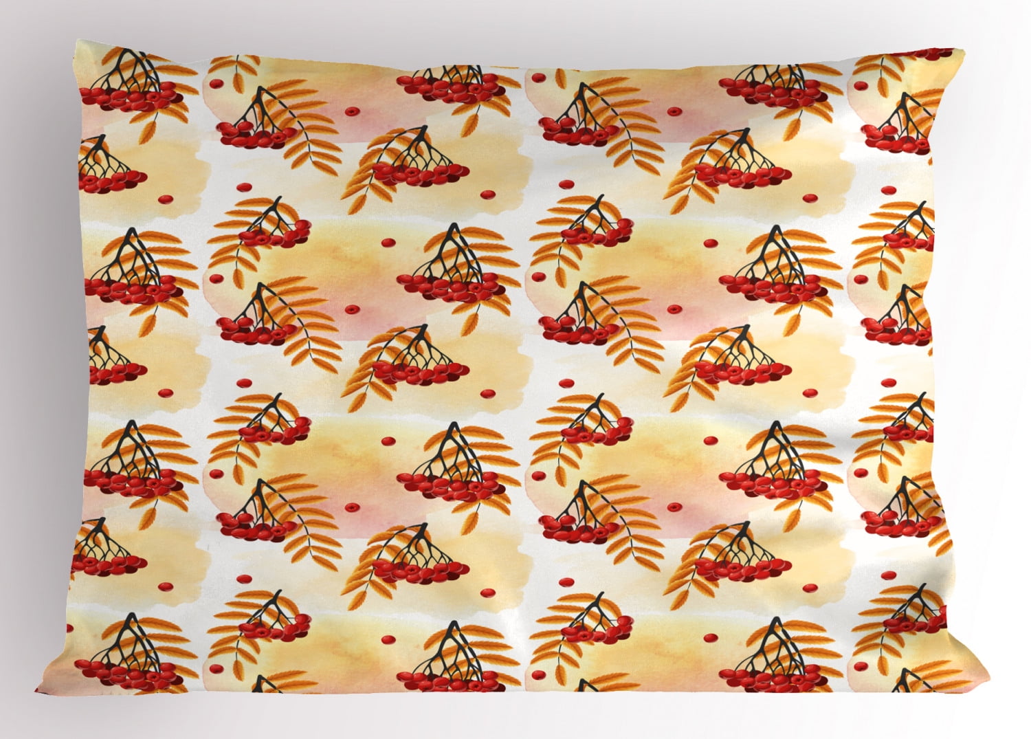 Rowan Pillow Sham Romantic Fall Season Inspired Tile with Vivid Leafage ...