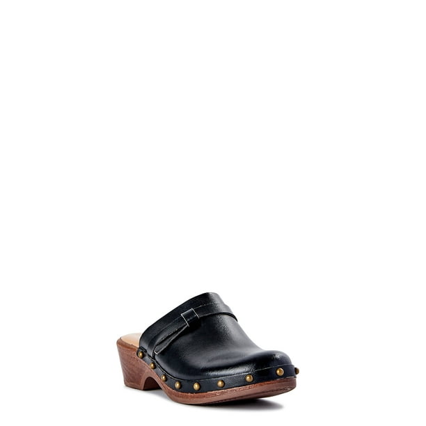 Time and Tru Women's Studded Wooden Bow Clogs - Walmart.com